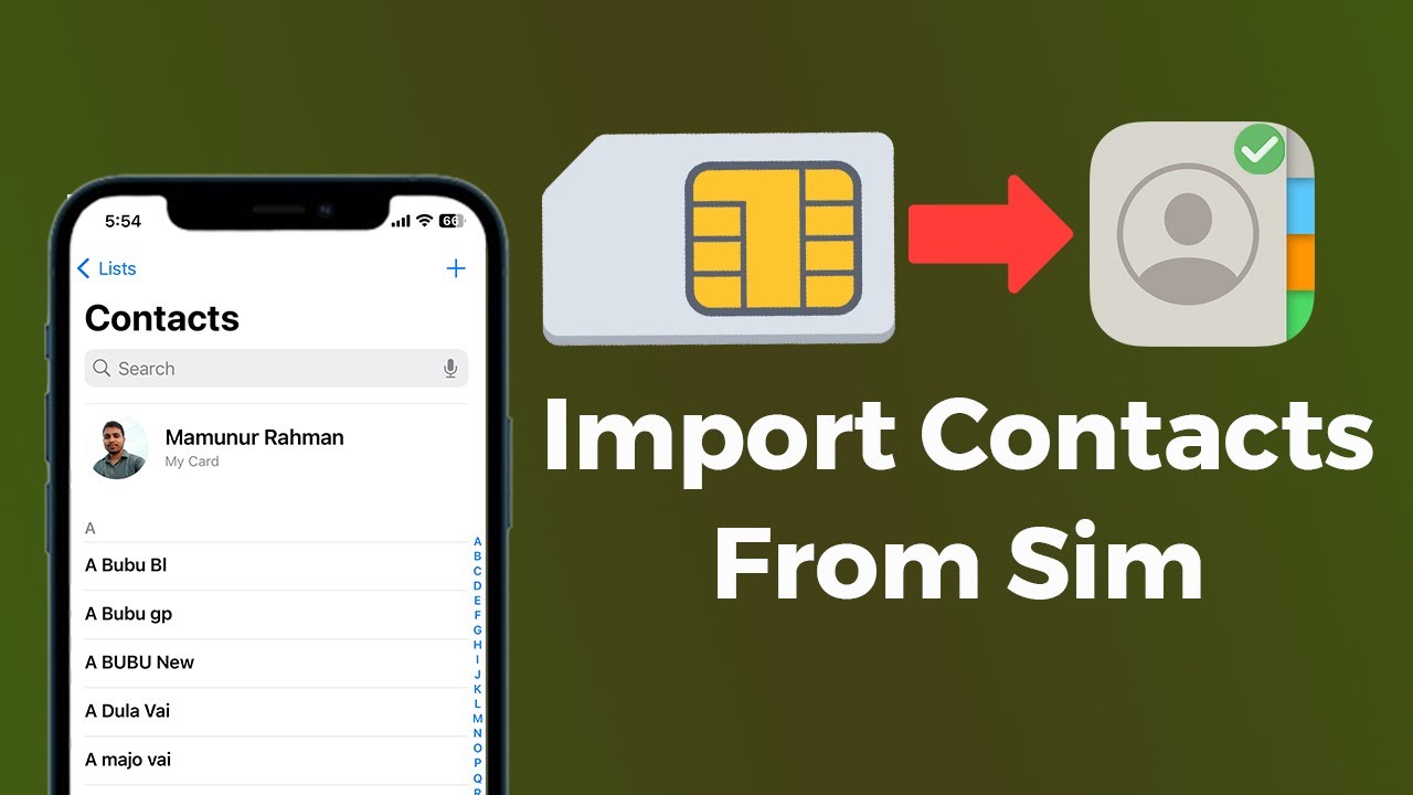 How To Import Contacts From Sim Card To iPhone | সিমে থাকা নাম্বার গুলো ...