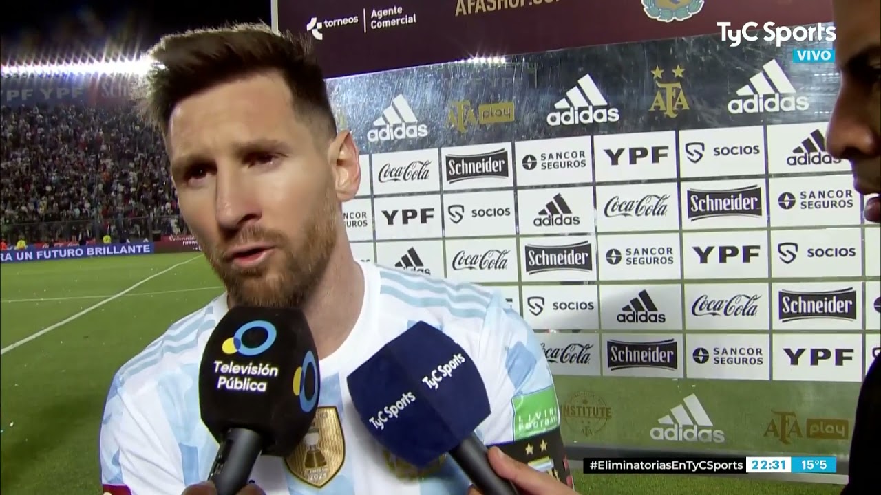 Entrevista de Messi después del partido VS Brasil | Eliminatorias - YouTube