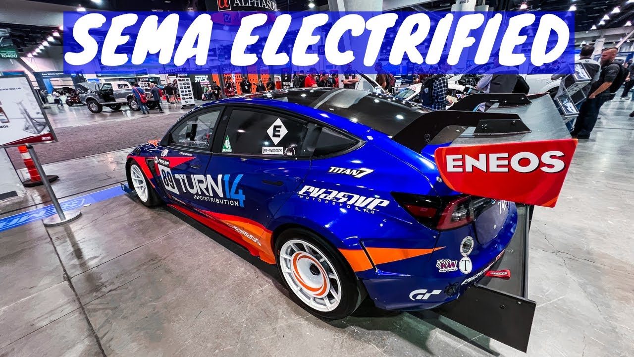SEMA ELECTRIFIED 2022 // 1000WHP SCORPIAN EV // SLAMMEST TESLA MODEL 3 ...