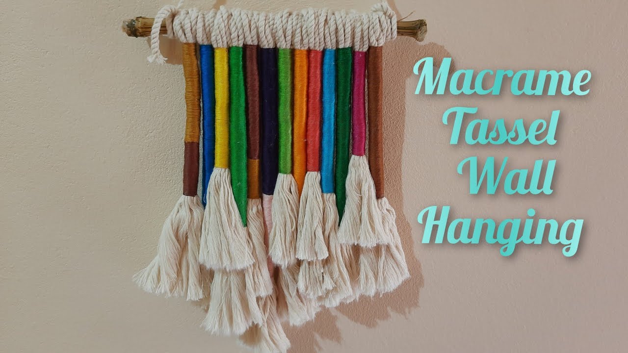 Macrame Tassel Wall Hanging|Macrame thread wrapping technique| Home ...