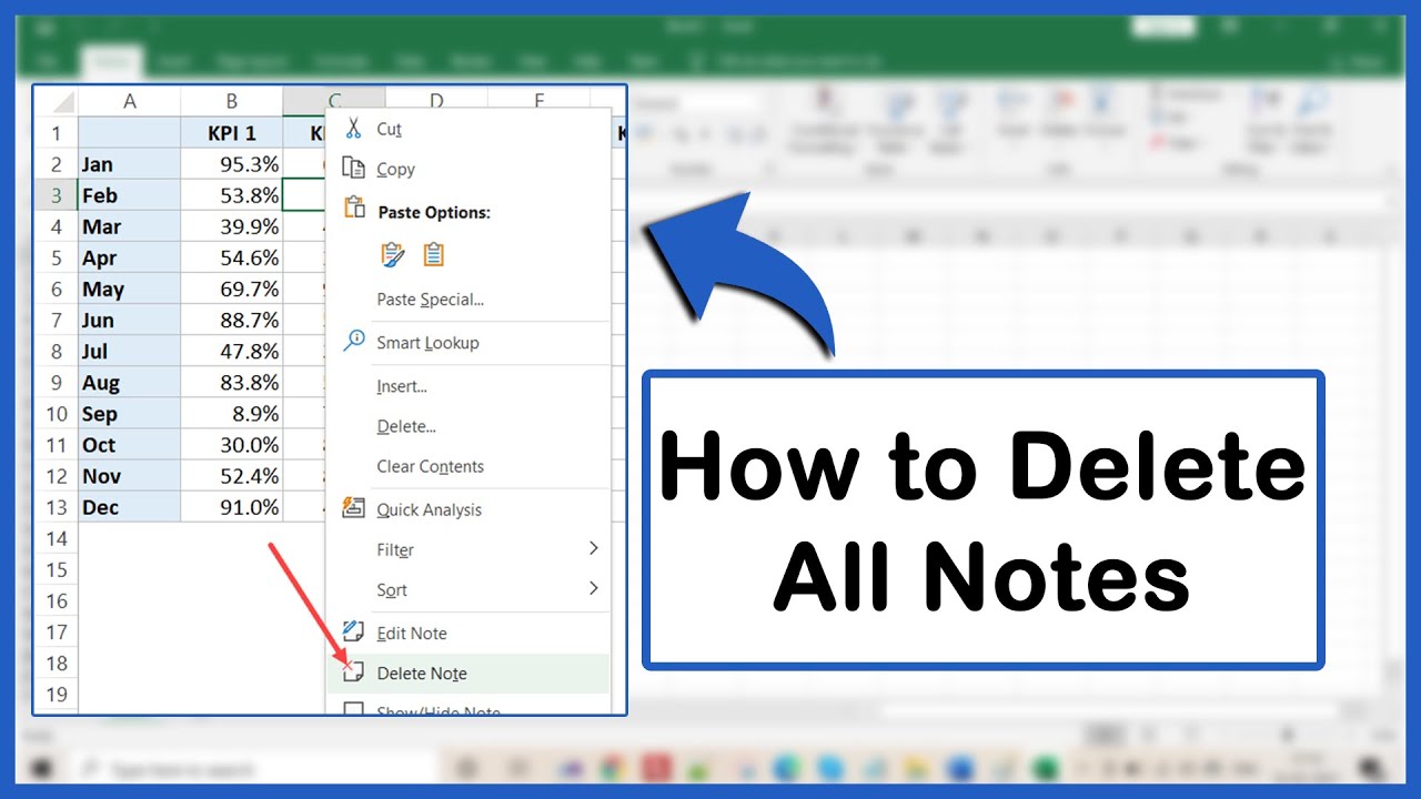 How To Delete All Notes In Excel (Remove Notes in Excel) - YouTube