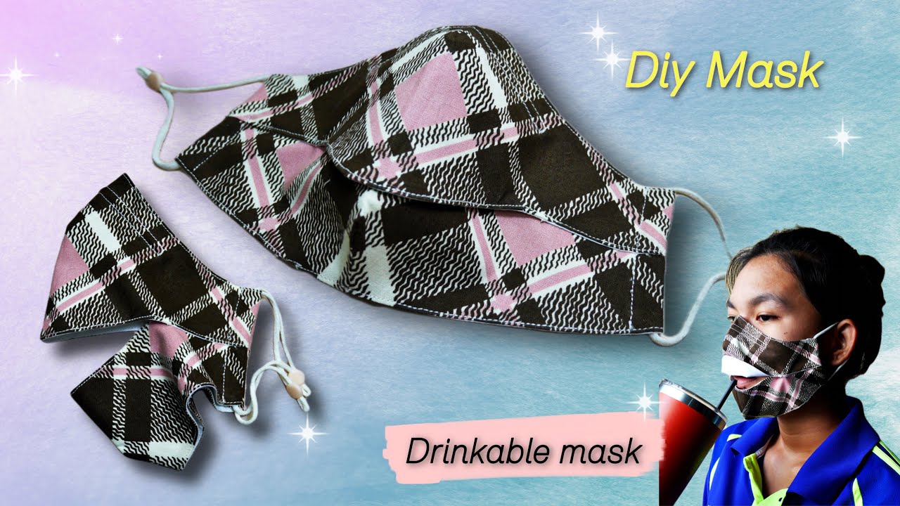 New style mask |drinkable mask making ideas|mask with nose wire|sewing ...
