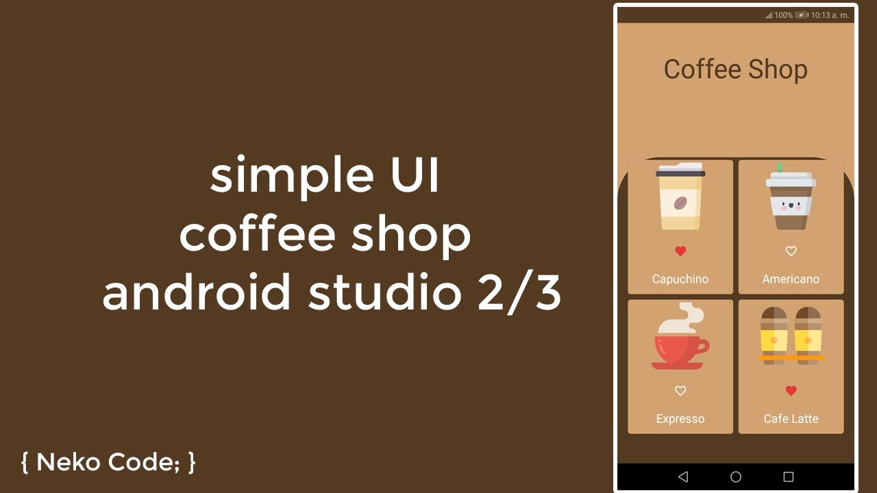simple UI coffee shop android studio 2/3 - YouTube