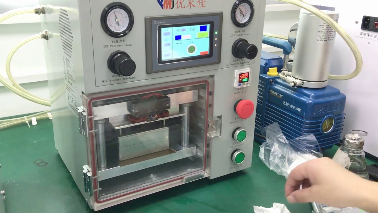 YMJ Factory Portable Dual-Valve Vacuum OCA Laminating Machine laminate ...