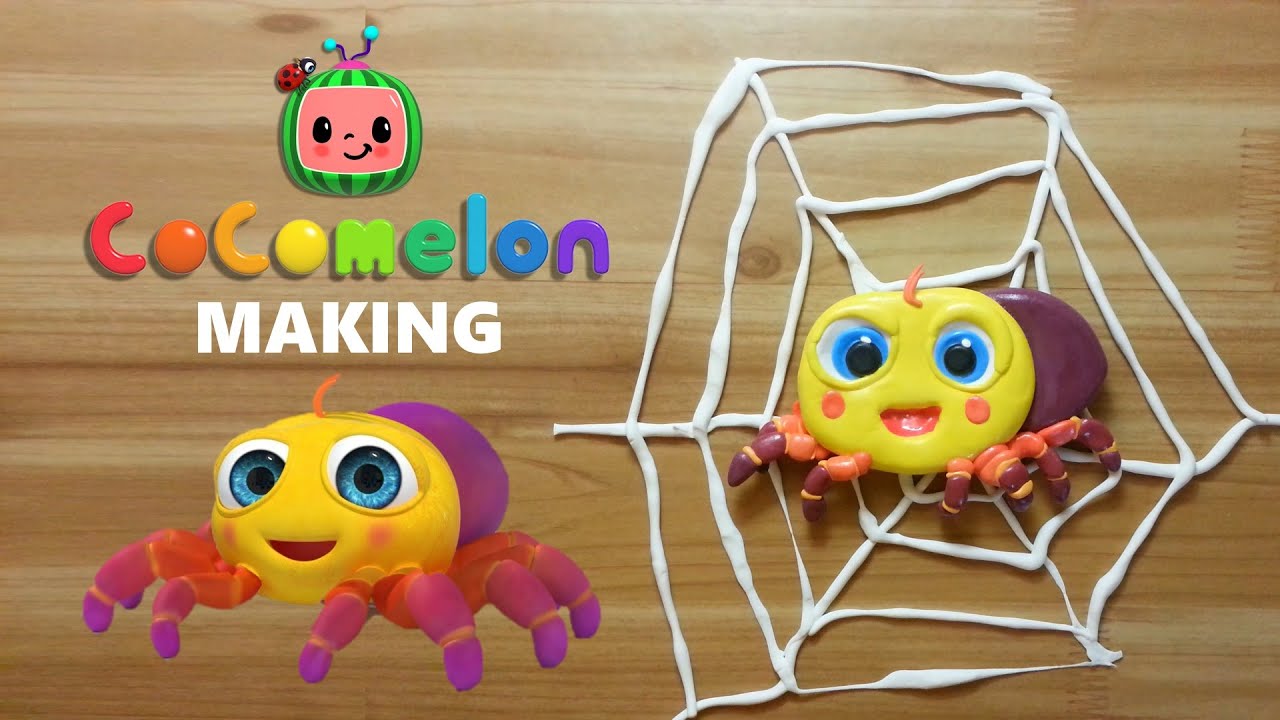 cocomelon itsy bitsy spider clay cracking making 코코멜론 거미 클레이로 만들기 - YouTube