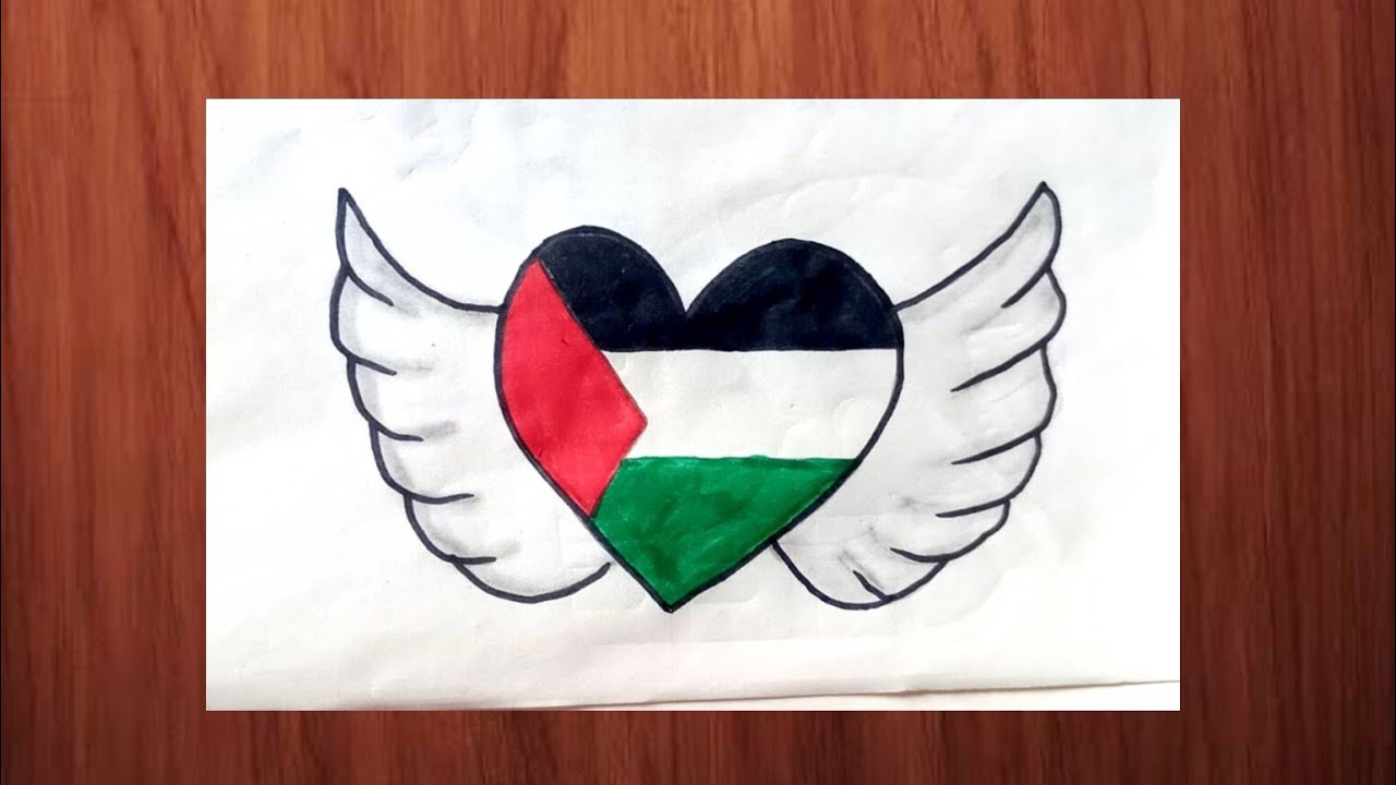 How to draw beautiful Palestine Flag drawing tutorial step by step ...