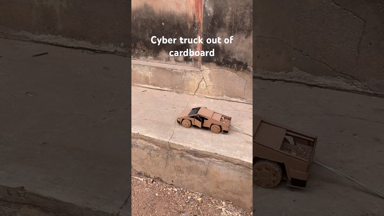 I made this cyber truck out of cardboard - YouTube