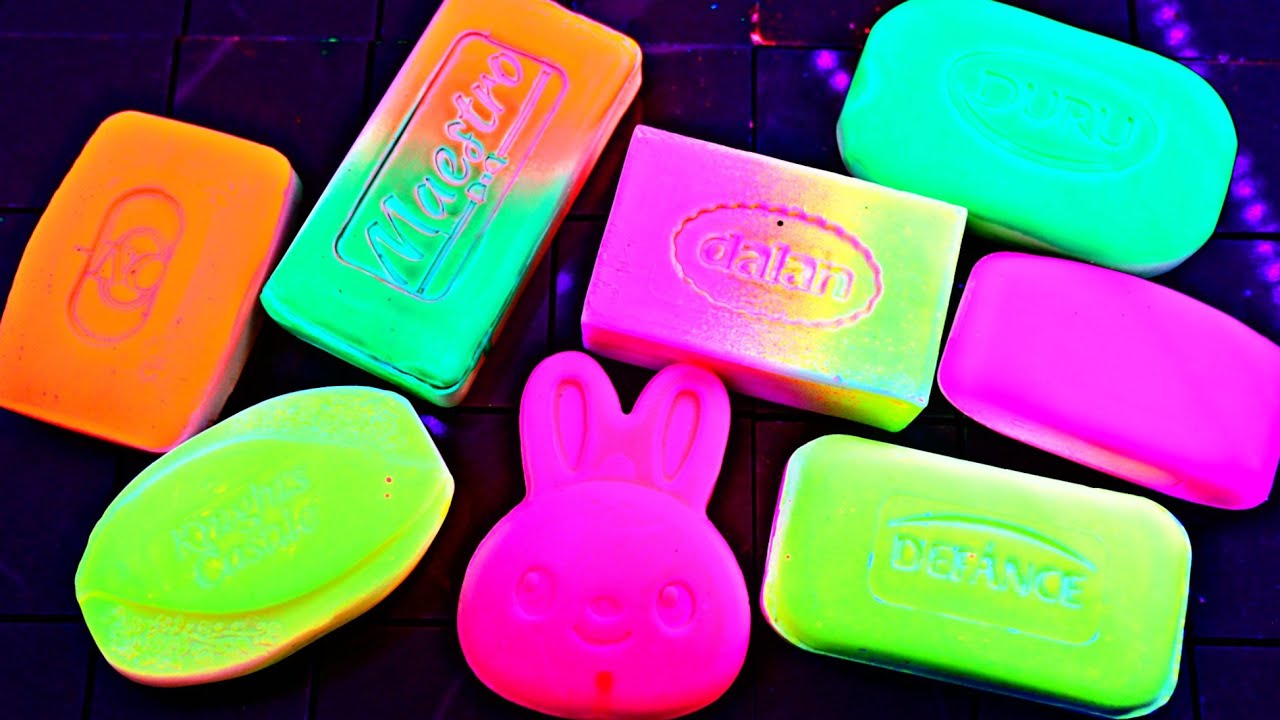 ASMR SOAP | NEON Soap cutting| Soap Carving | No Talking | 4K - YouTube