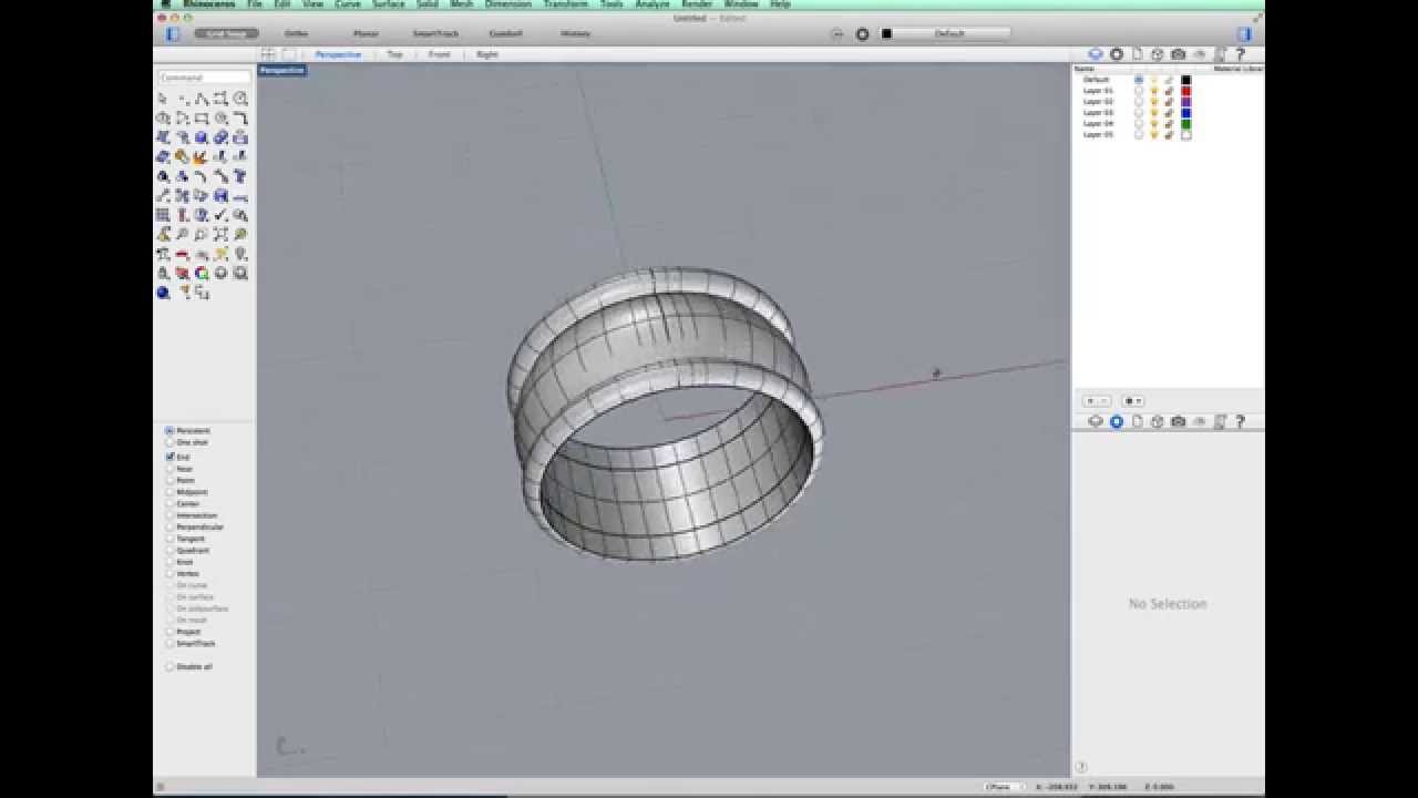 Rhino 3d sweep a design on a band ring - YouTube