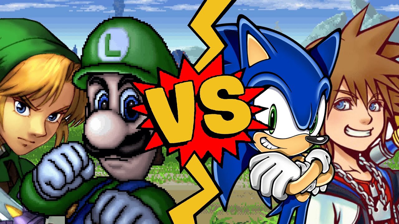 M.U.G.E.N Battles | Link/Luigi vs Sora/Sonic - YouTube