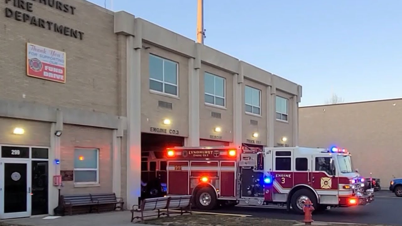 Lyndhurst Nj Fire Department Engine 3 Responding 4-21-21 - YouTube