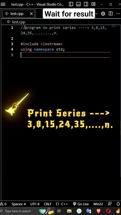 Print series : 3,8,15,24,35,...,n in C++ #shorts #programming #codingquestions #cplusplus - YouTube