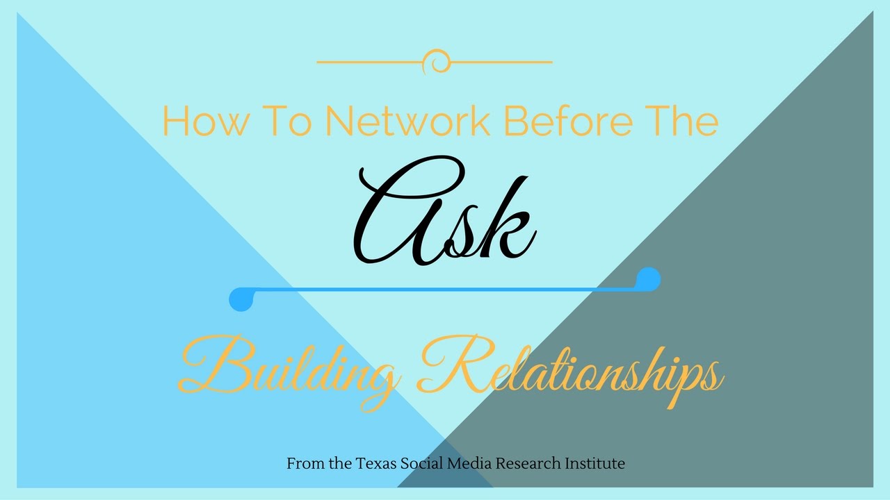How to Network and Build Professional Relationships - YouTube