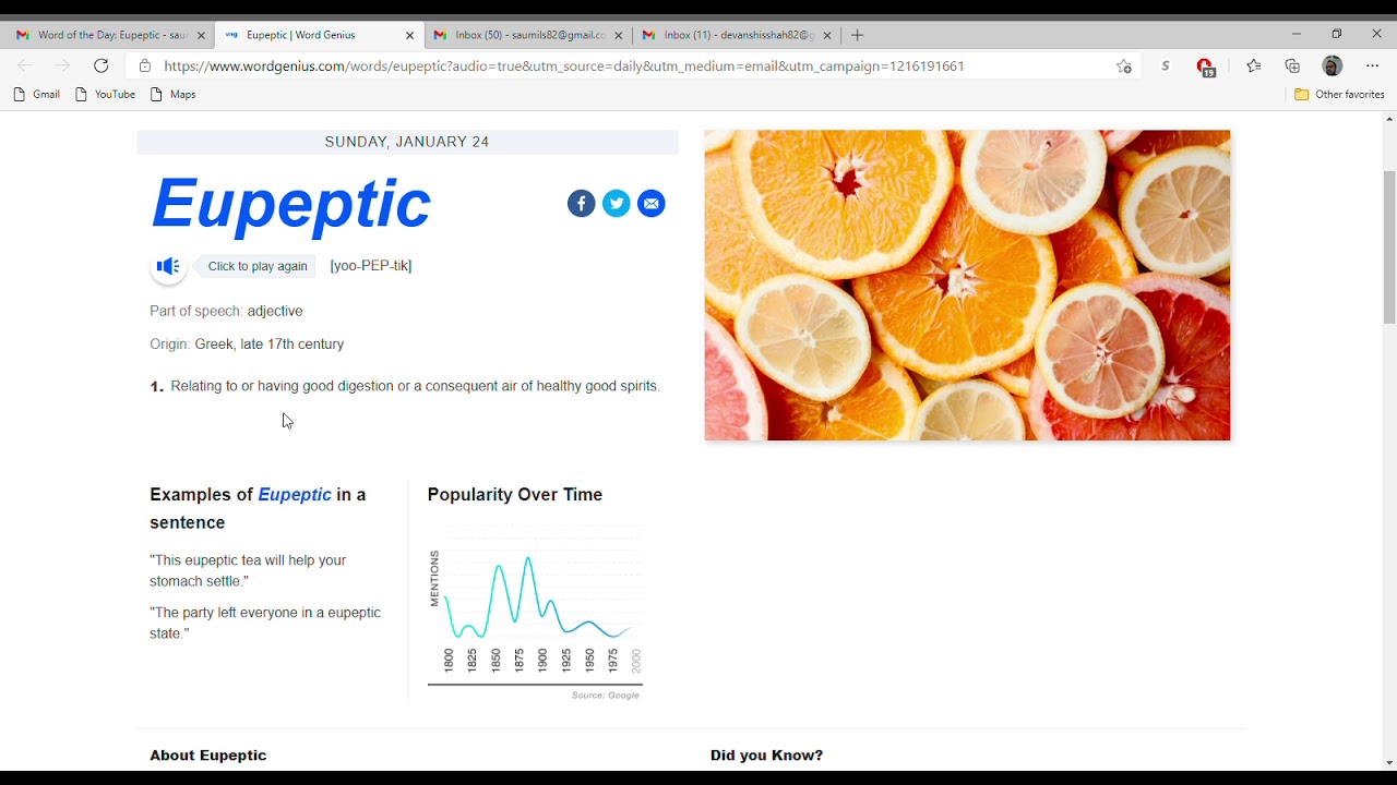 Learn New Word Everyday - Eupeptic - YouTube