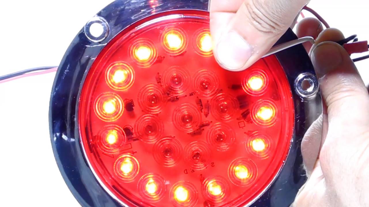 FEUX ROND A LED ROUGE 12V 24V STOP POSITION FLASH STROBO CNJY FL7162 ...