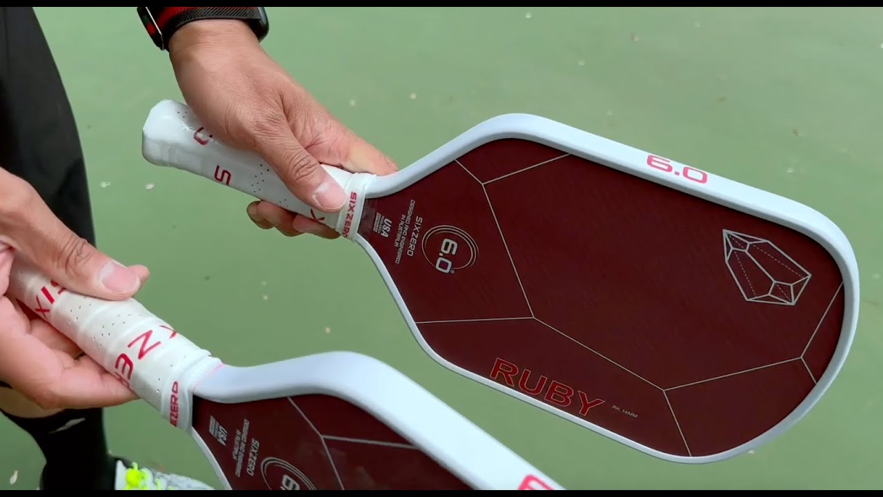 New Six Zero Ruby 14mm Pickleball Paddle 6.0 Ruby 14 mm try out - YouTube