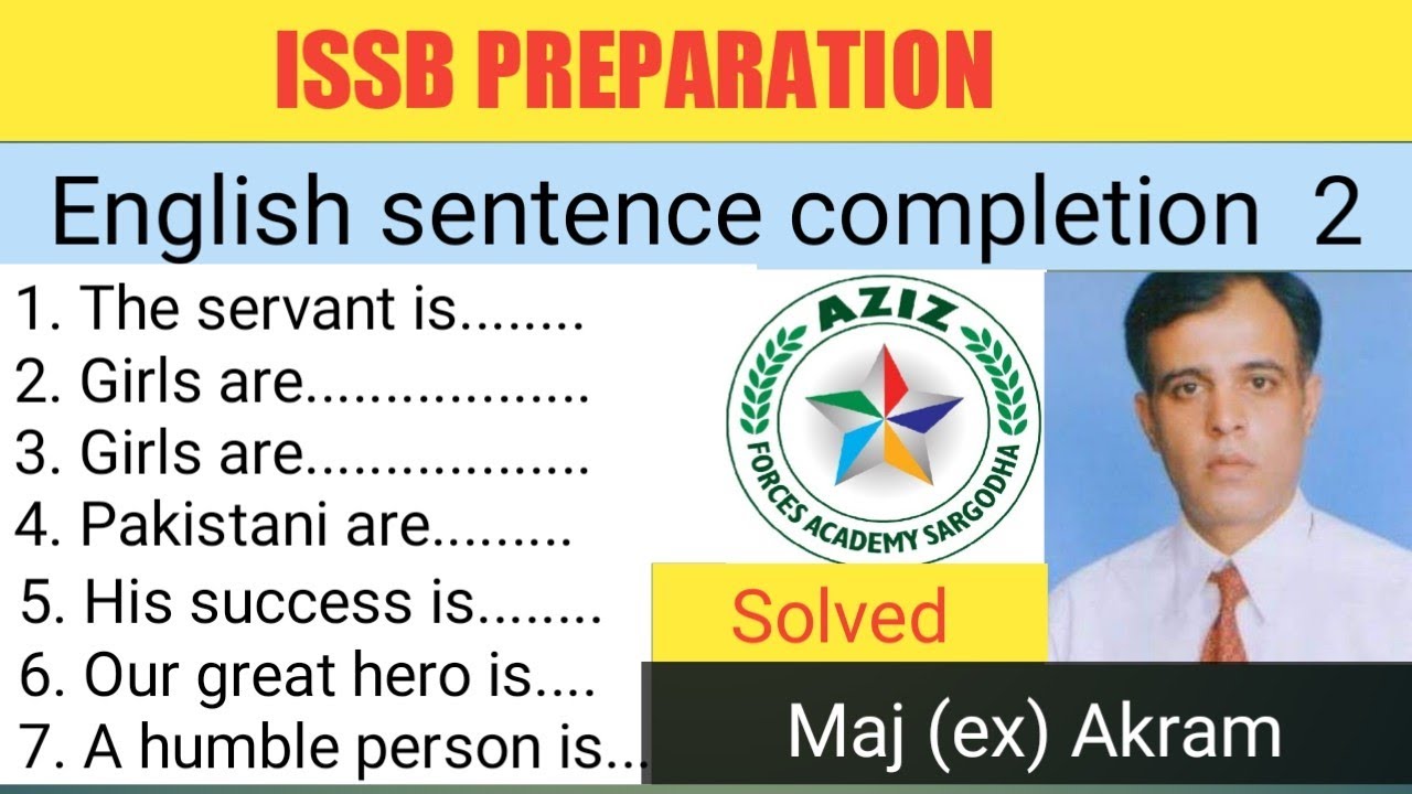 Sentence Completion | Psychological test | ISSB l Personality test ...