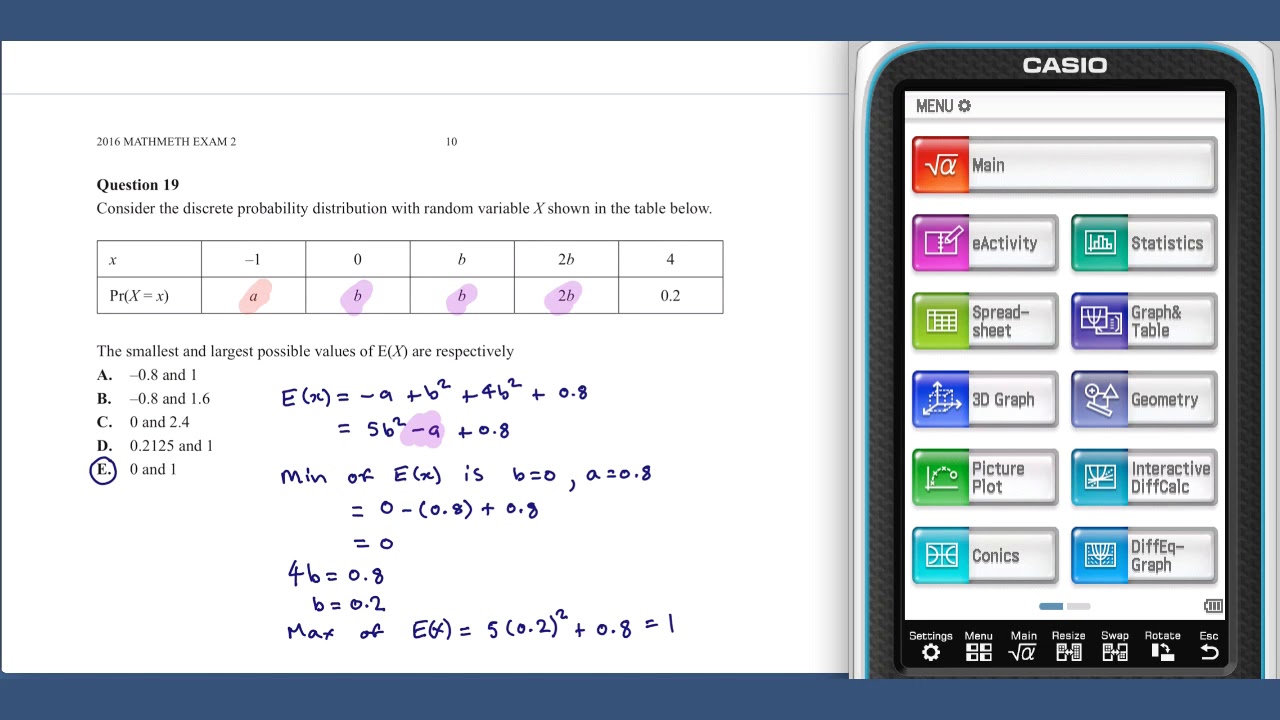 2016 VCE Maths Methods Exam Solutions Section A - Questions 16-20 - YouTube
