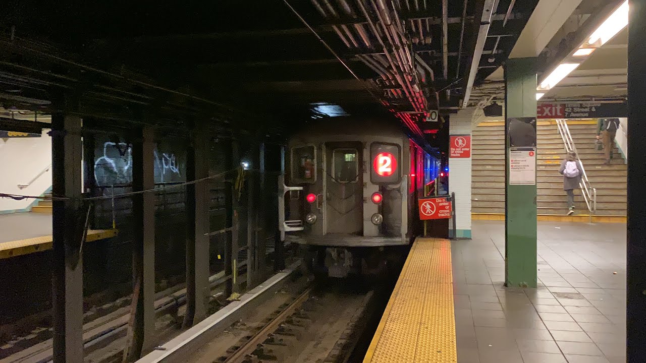 MTA NYC Subway Kawasaki R62 2 Train @ Times Square - 42nd Street (3/25 ...
