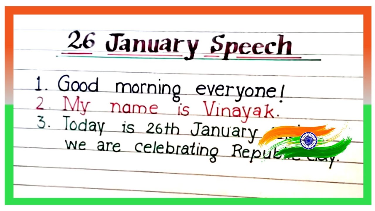 26 January Speech in English 10 lines | Republic day speech 10 lines ...