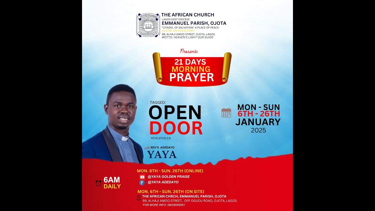Day 12 || Unlocking Blessings: 21 Days Morning Prayer || Rev Adedayo ...