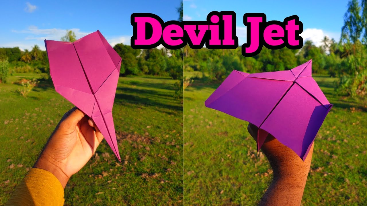 DEVIL JET Airplane | Easy Origami Paper Plane | Marki's Origami - YouTube
