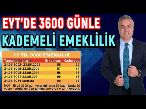 EYT'de 3600 Günle Kademeli Emeklilik!