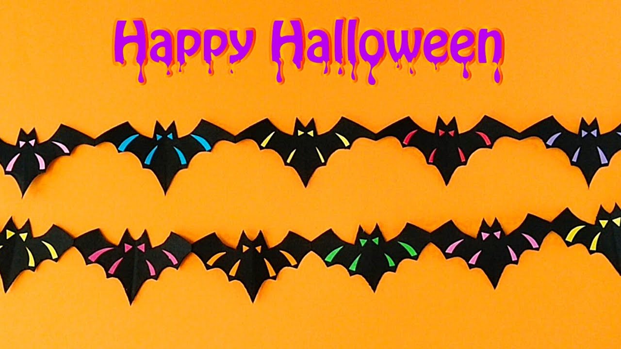 Halloween paper chain Bats. Garland. Halloween Decoration Ideas ...