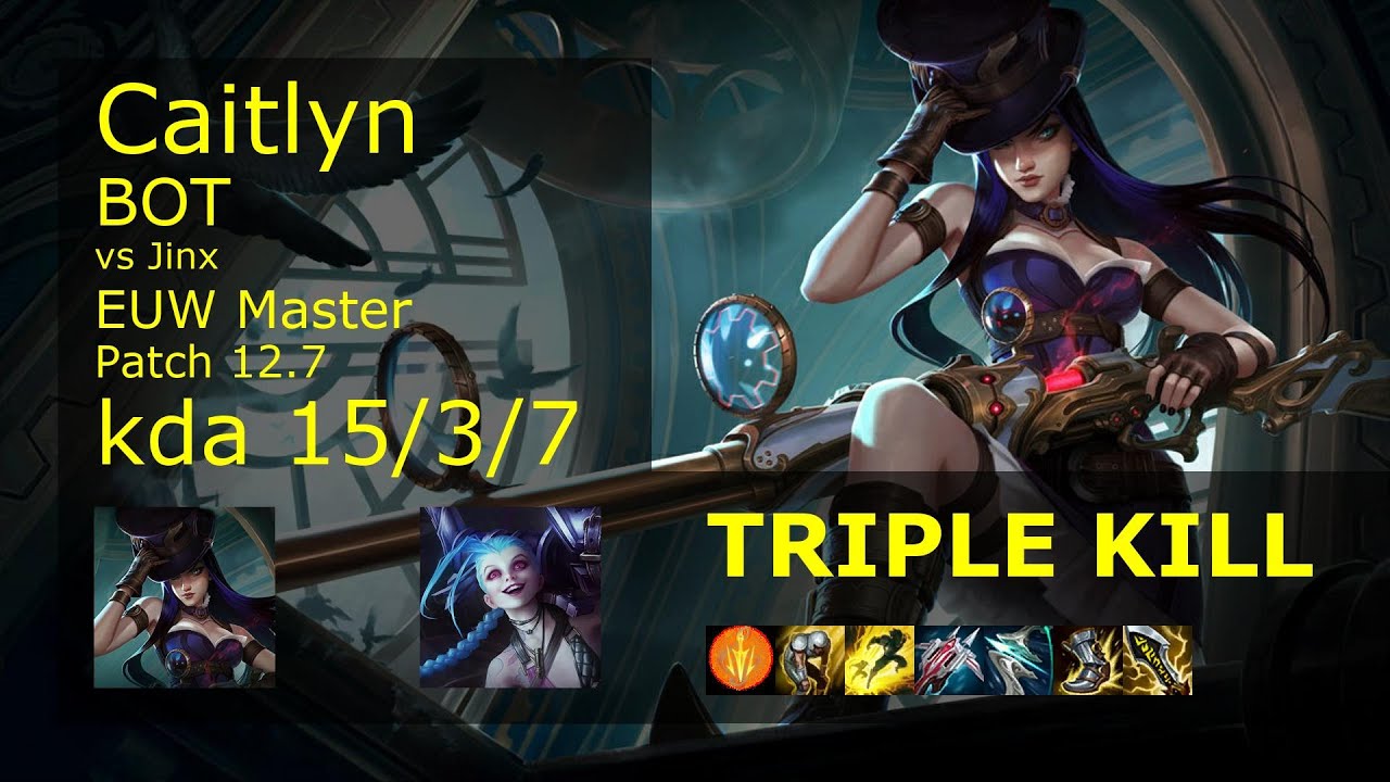Caitlyn ADC vs Jinx - EUW 15/3/7 Patch 12.7 Gameplay - YouTube