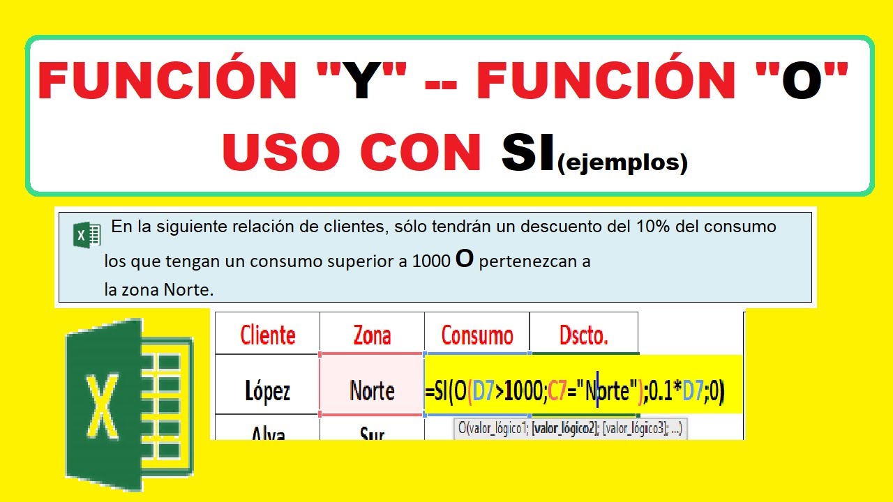 Función Y || Función O || Uso de la función SI con funciones Y y O ...