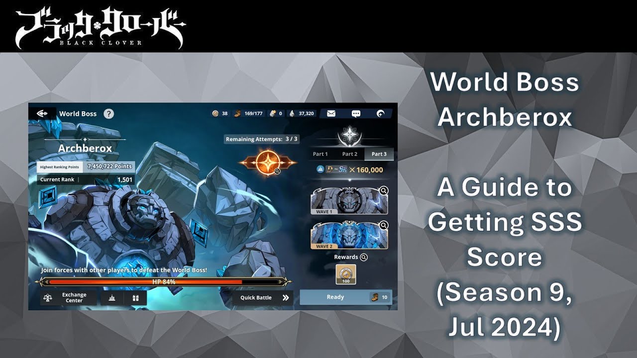 World Boss Archberox Season 9 Overview - Guide to get SSS Score - YouTube