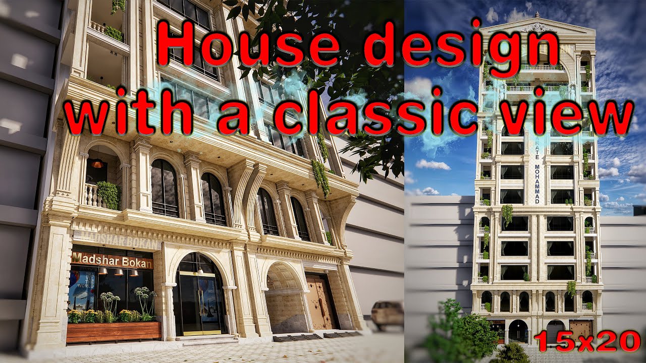 House design 15x20 meters with a classic view : Classic building facade ...