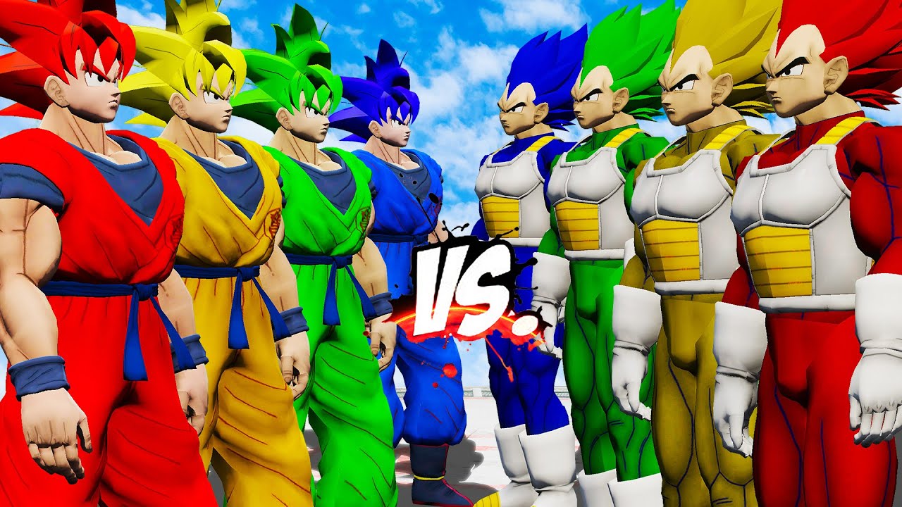 TEAM GOKU COLOR VS TEAM VEGETA COLOR - DRAGON BALL BATTLE - EPIC ...