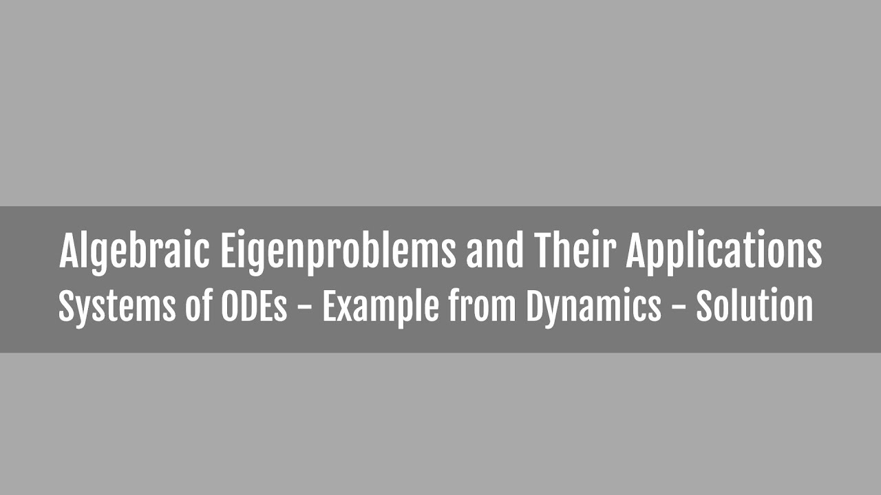 Systems of Ordinary Differential Equations - Illustrative Example from ...
