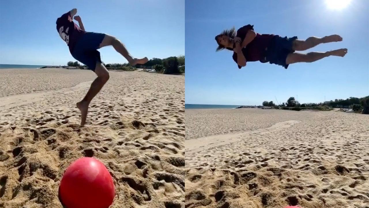 Man Performs Amazing Spins In The Air - YouTube