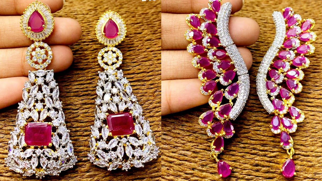 Most Beautiful And Exotic Designs Of Diamond And Ruby Earrings /Gold ...