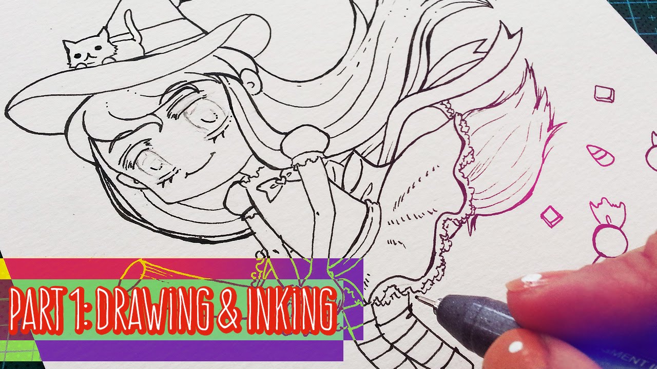 How to Draw Chibi Witch Girl - Drawing Tutorial { HALLOWEEN SPECIAL ...