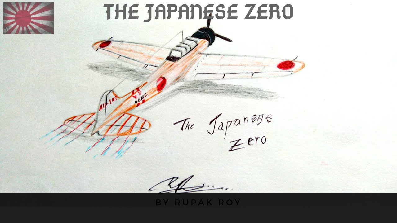The Japanese Zero || A6M "Zero" speed drawing - YouTube