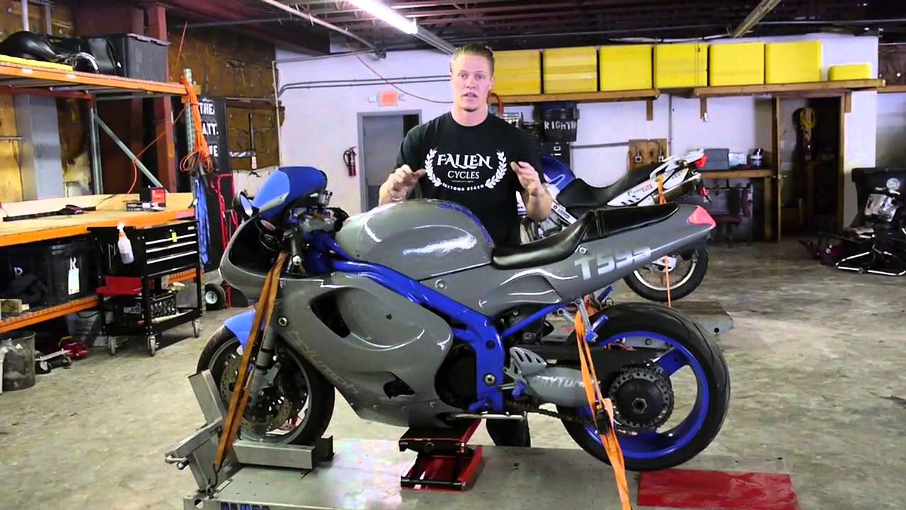 1997 Triumph T595 (blu-slv) 1527 Fallen Cycles Test Video - YouTube