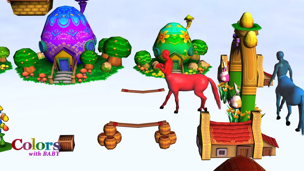 Colors Centaur go to Easter Eggs Village Learn Colors and Number for ...