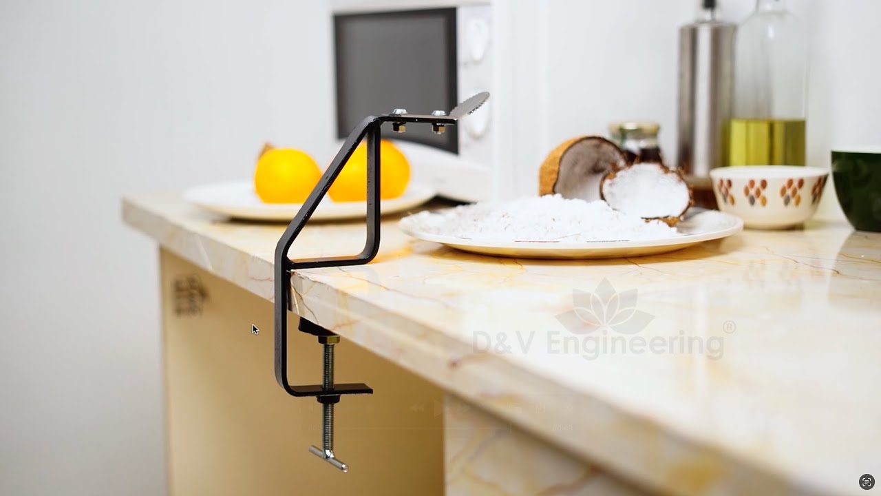 Table-Mount Coconut Scraper with Stainless Steel Blade⏐D&V Engineering ...