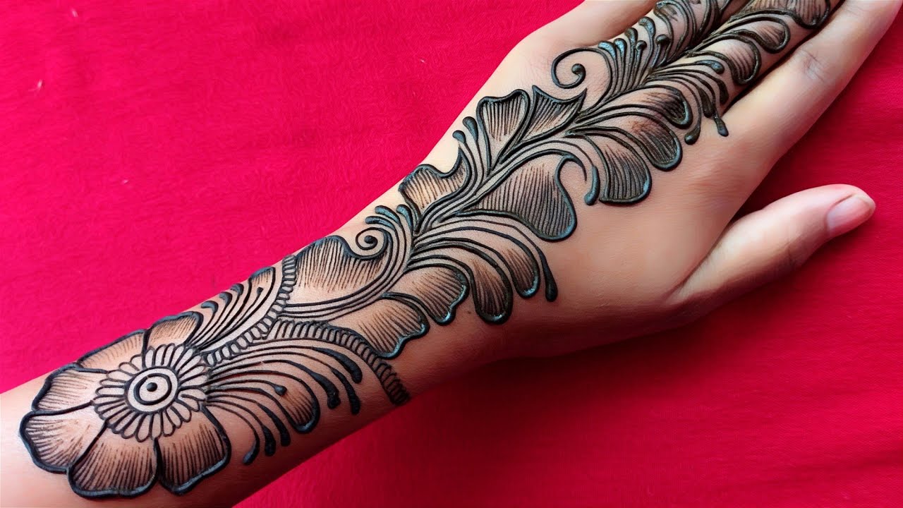 Simple Back Hand Shaded Mehndi Design || Shaded Mehndi Design || Mehndi ...
