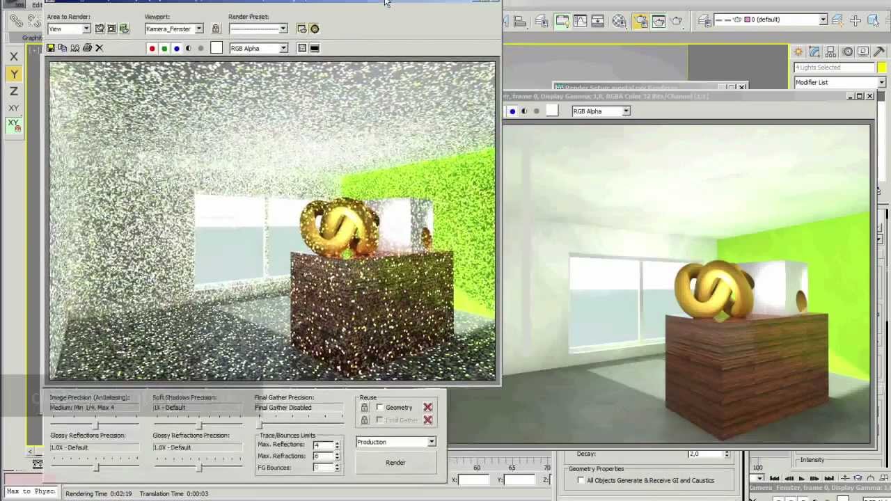 Final Gather and Global Illumination in 3ds max MentalRay - YouTube