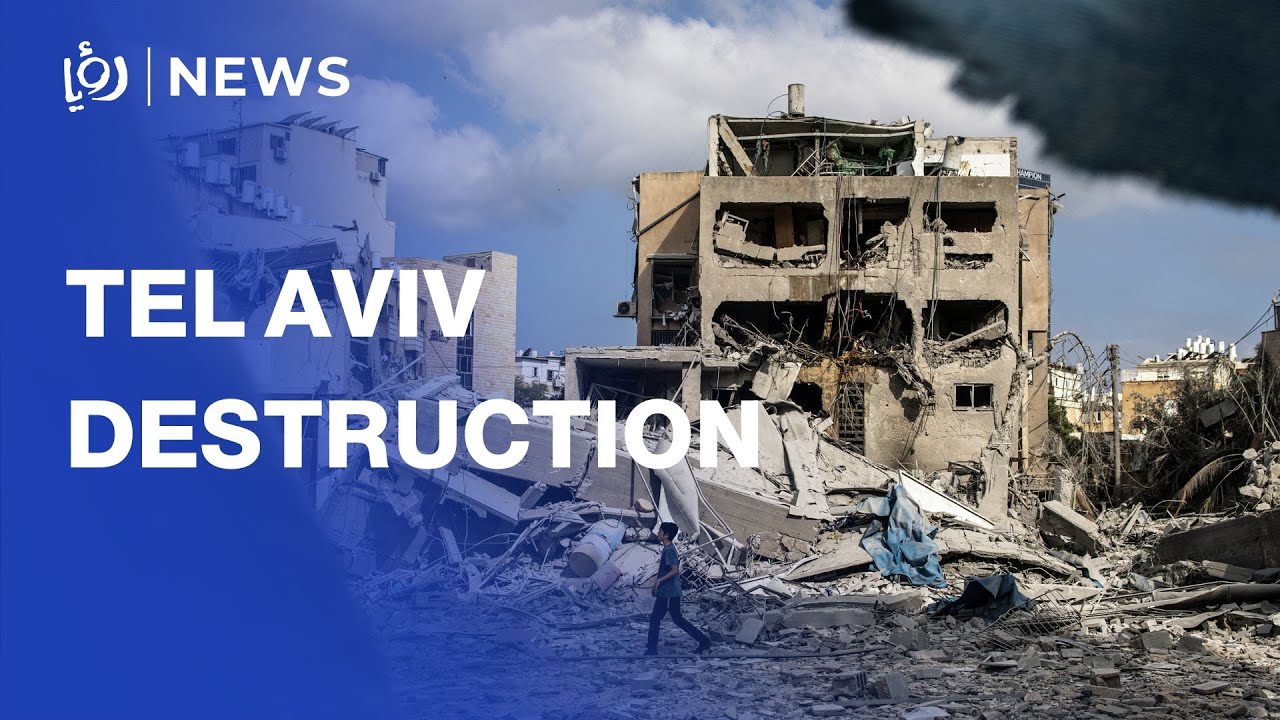 Damage in Tel Aviv after Iranian missile strikes rock the city - YouTube