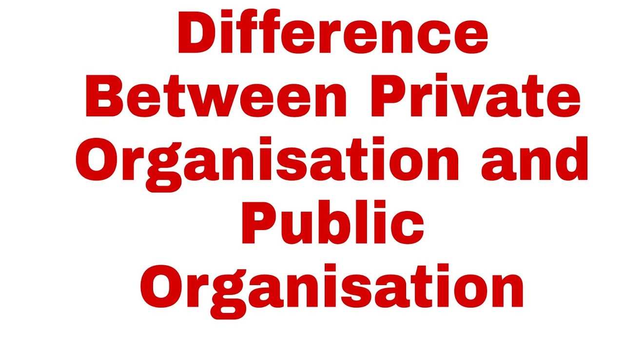 Difference Between Private Sector Organisations and Public Sector ...