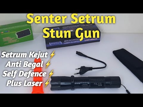Stun Gun Senter Setrum Kejut Laser Anti Begal Self Defence || Review ...