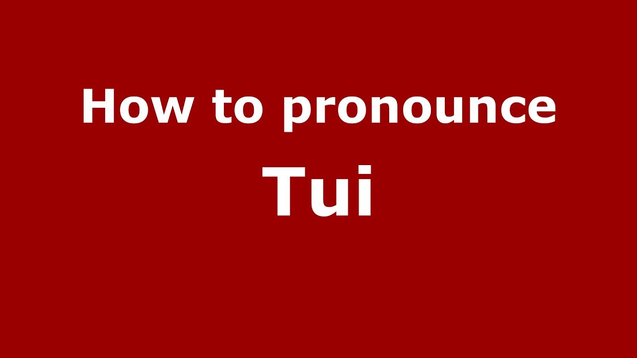 How to pronounce Tui (Spanish/Spain) - PronounceNames.com - YouTube