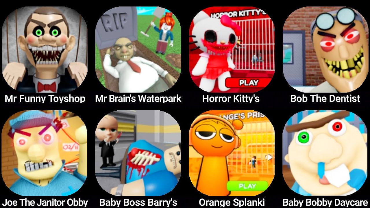 MR FUNNY TOYSHOP, JOE THE JANITOR OBBY, BABY BOS BARRY'S, BABY BOBBY ...