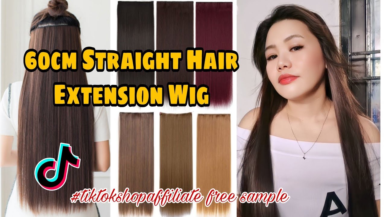 60CM STRAIGHT HAIR EXTENSION WIG - YouTube