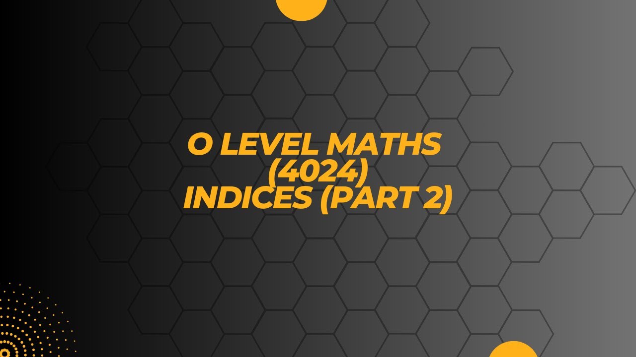 O Level/IGCSE Maths - Indices Part 2 (Book Examples) - YouTube